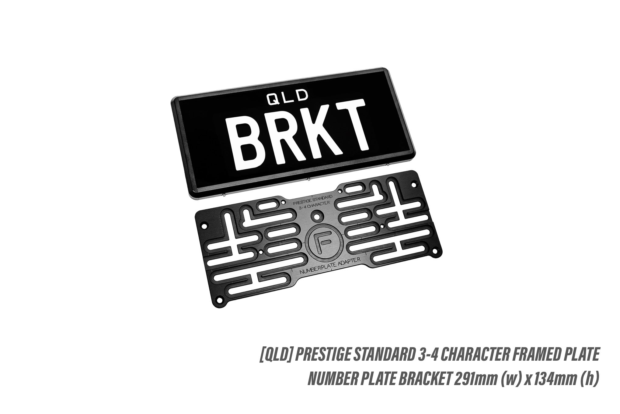 [QLD] Prestige Standard 3-4 Character Framed Plate - Number Plate Brac