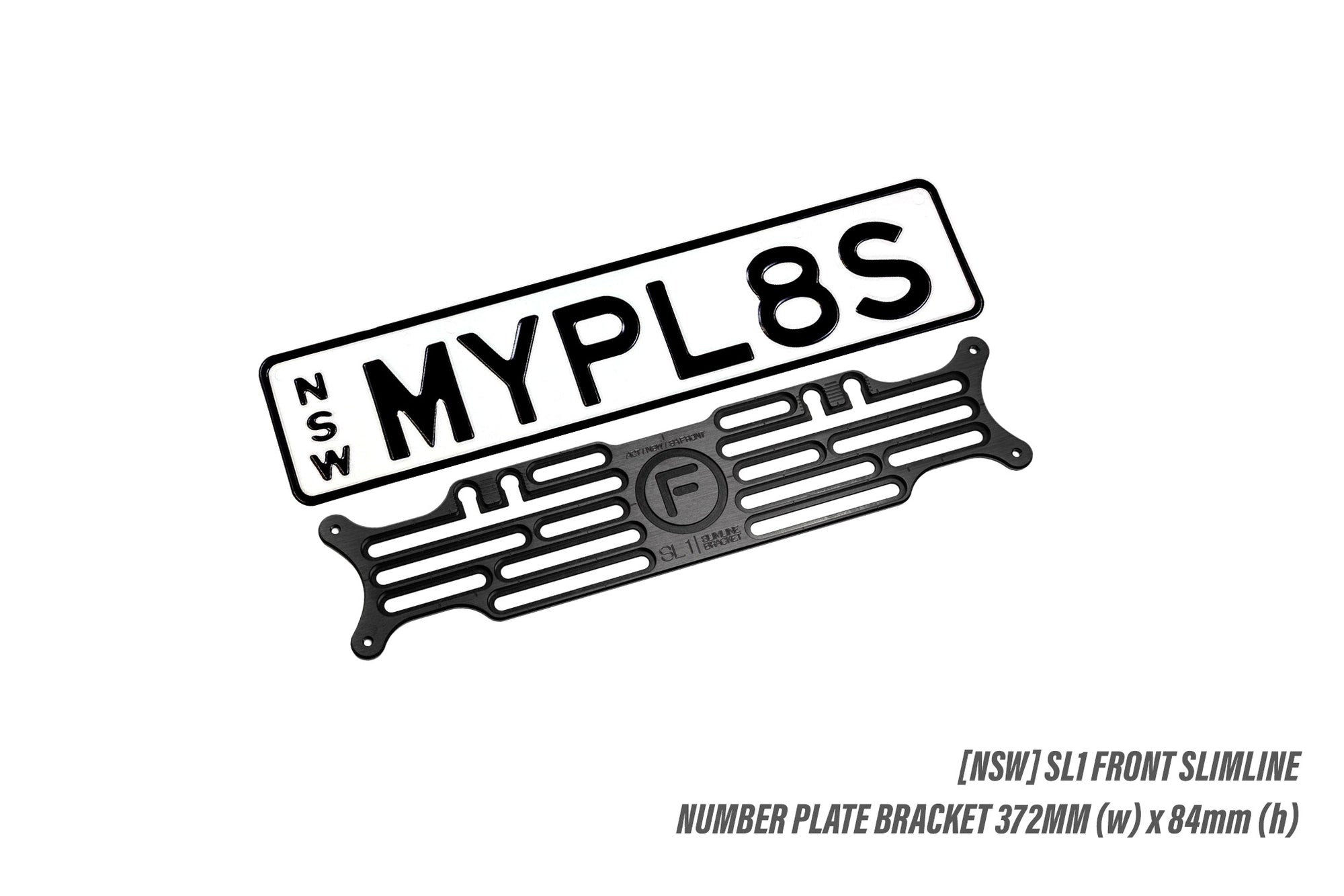 [NSW] Front SL1 Slimline - 372mm (w) x 84mm - Number Plate Bracket