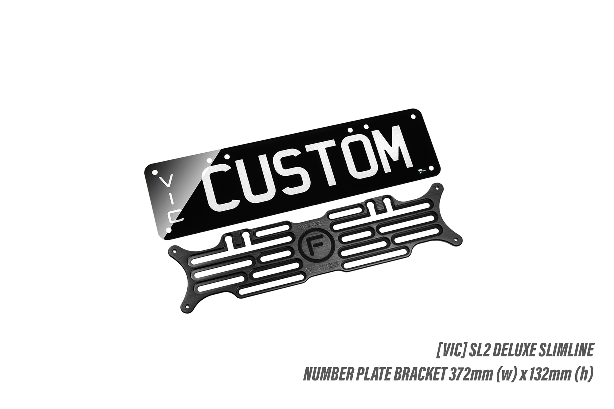[VIC] Deluxe Slimline SL2 - 372mm (w) x 100mm (h) - Number Plate Brack