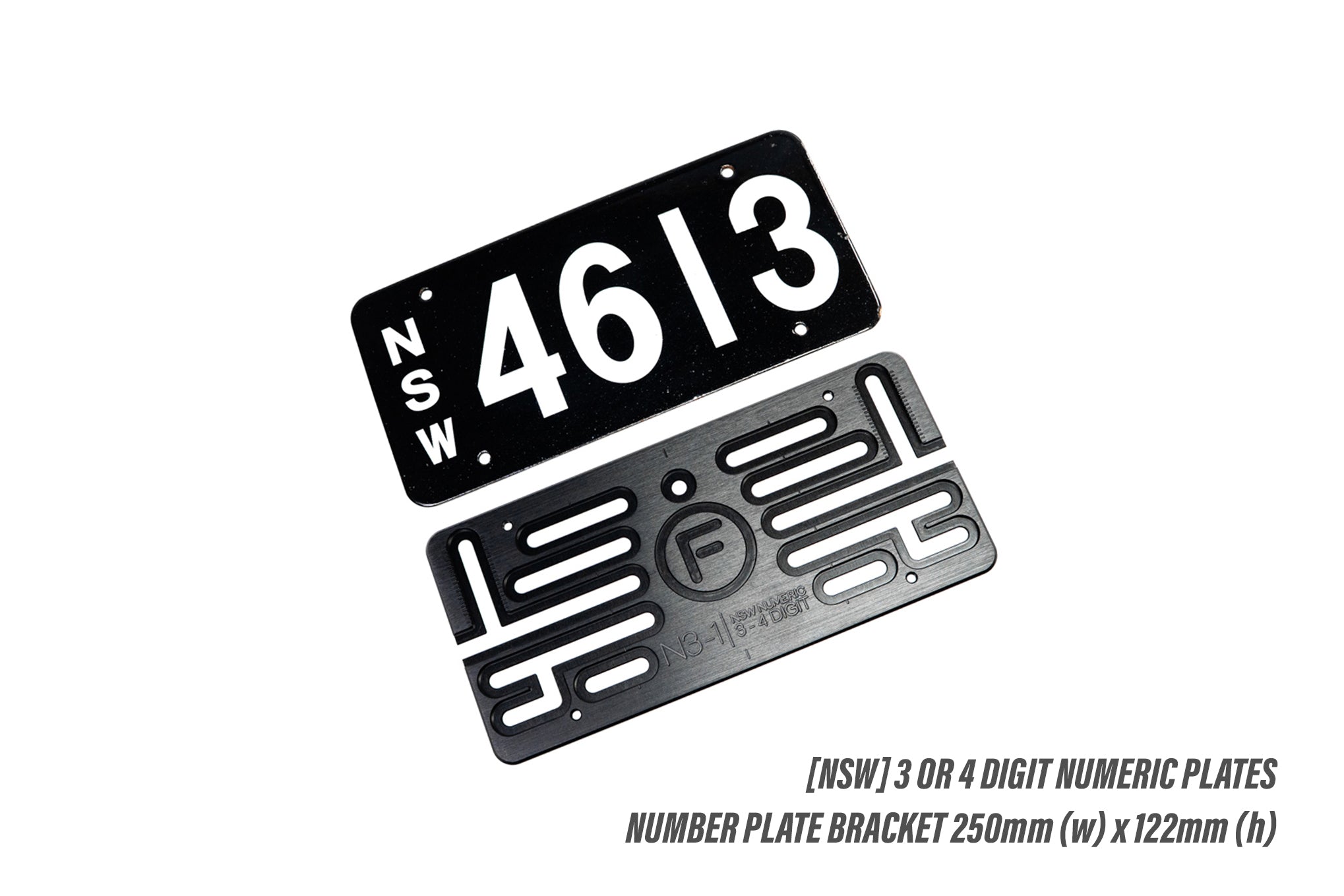 [NSW] 3 or 4 Digit Numeric Plates- 250mm (w) x 122mm (h) Number Plate