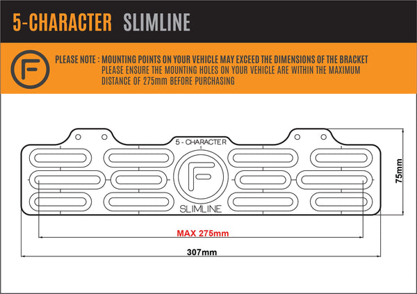 [VIC] Slimline 5 Character - Number Plate Bracket