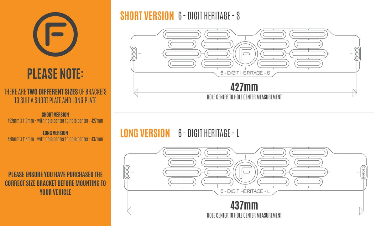 [VIC] Heritage 6 Digit - Number Plate Bracket