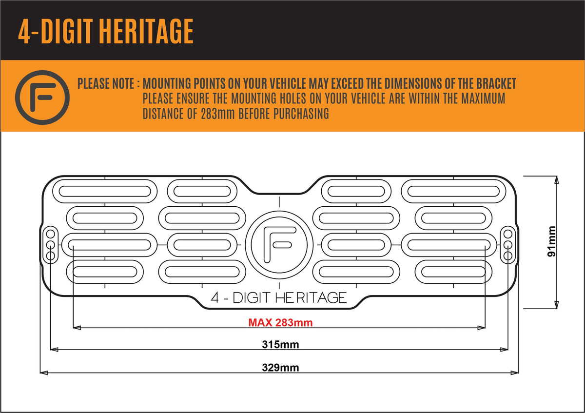 [VIC] Heritage 4 Digit - Number Plate Bracket