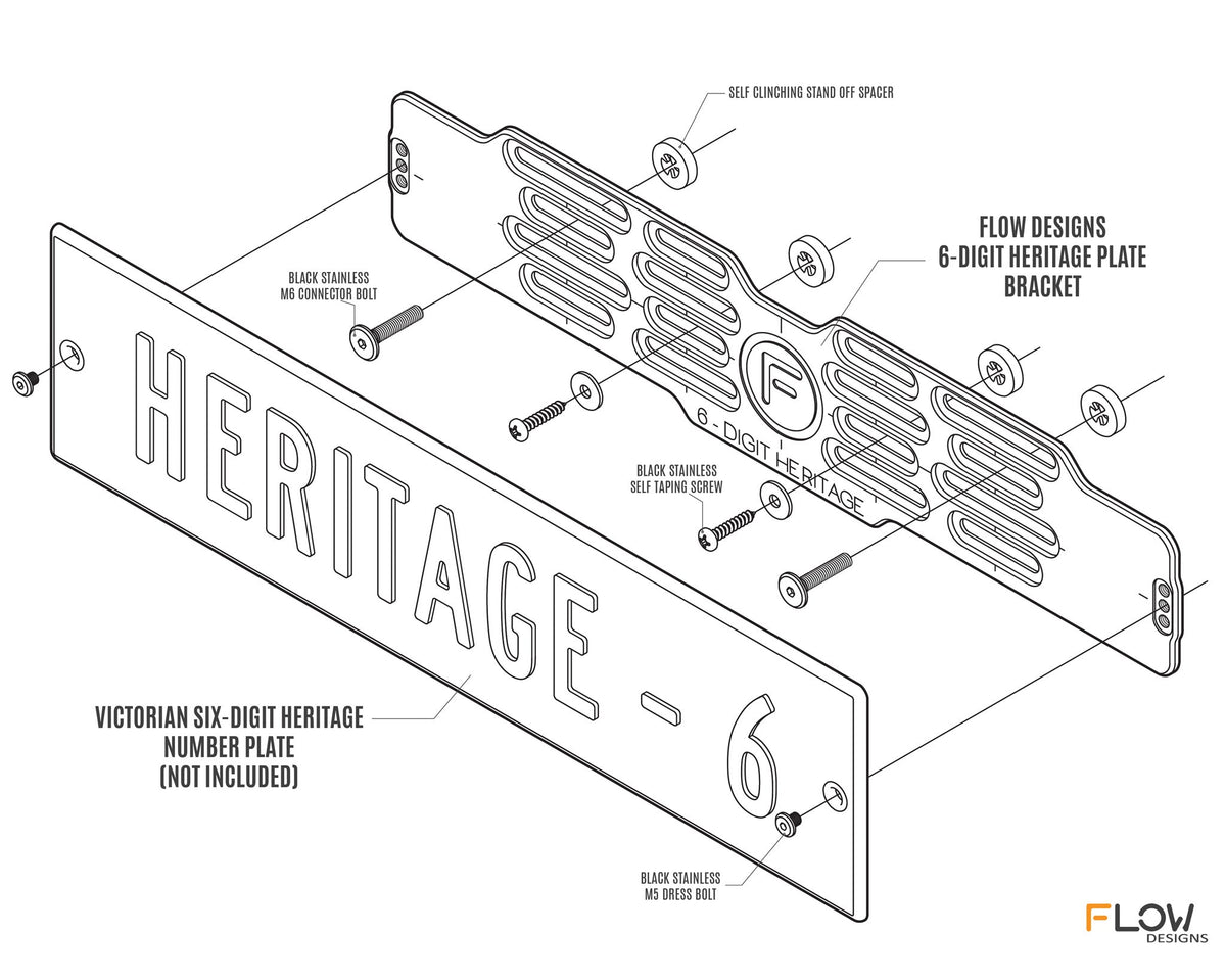 [VIC] Heritage 6 Digit - Number Plate Bracket