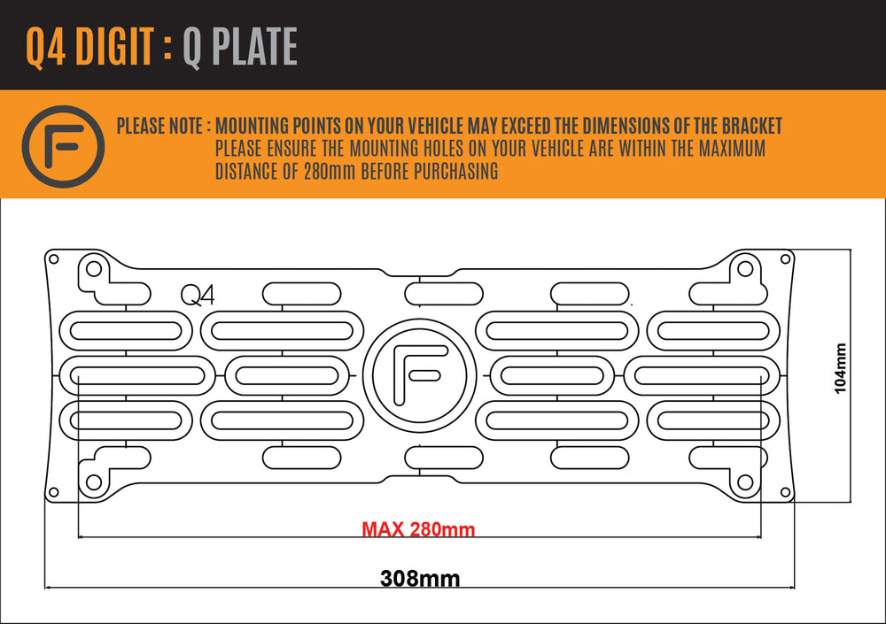 [QLD] Q PLATE 4 Digit Heritage - Number Plate Bracket
